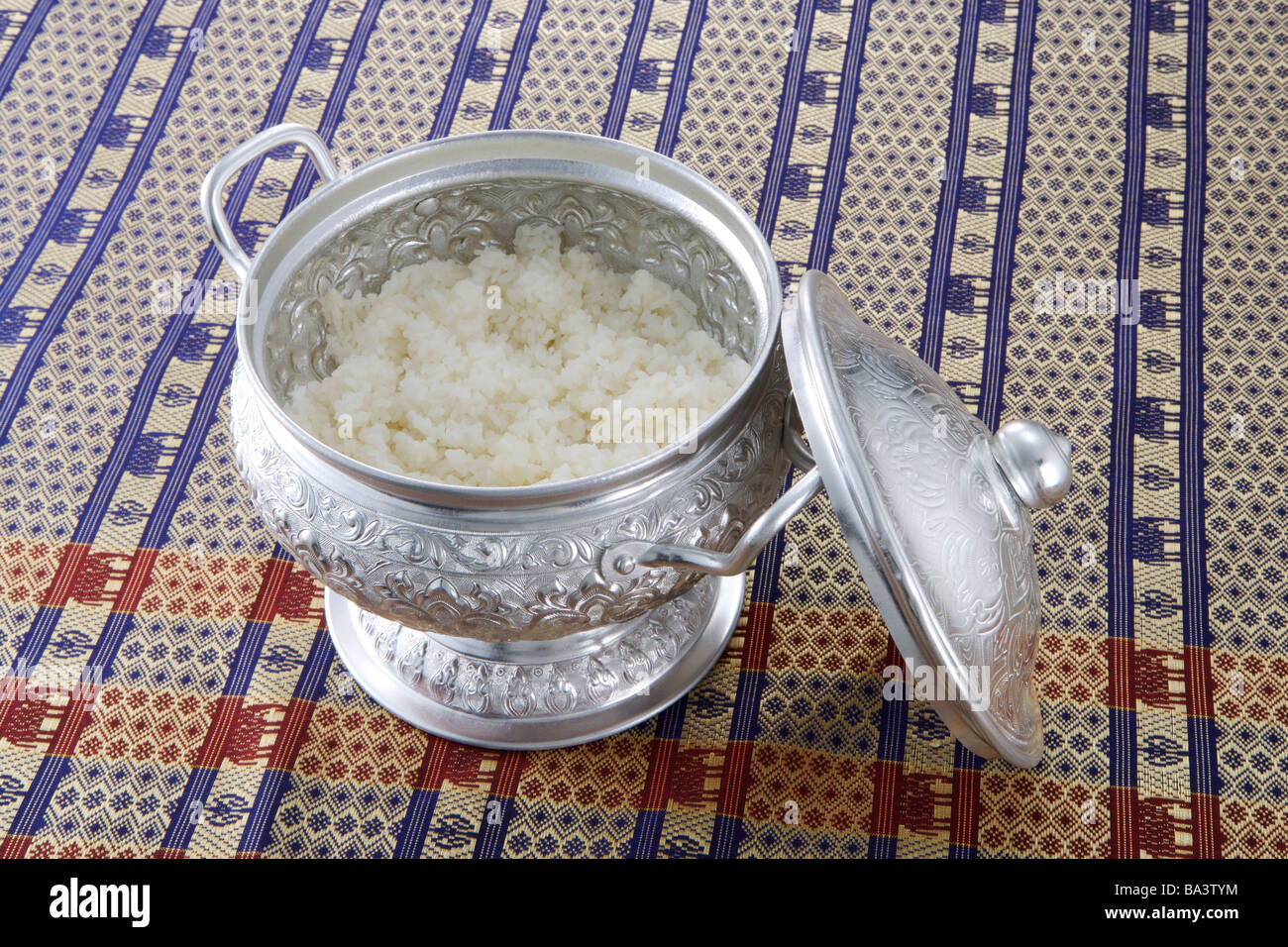 Pot with cooked rice Stock Photo - Alamy
