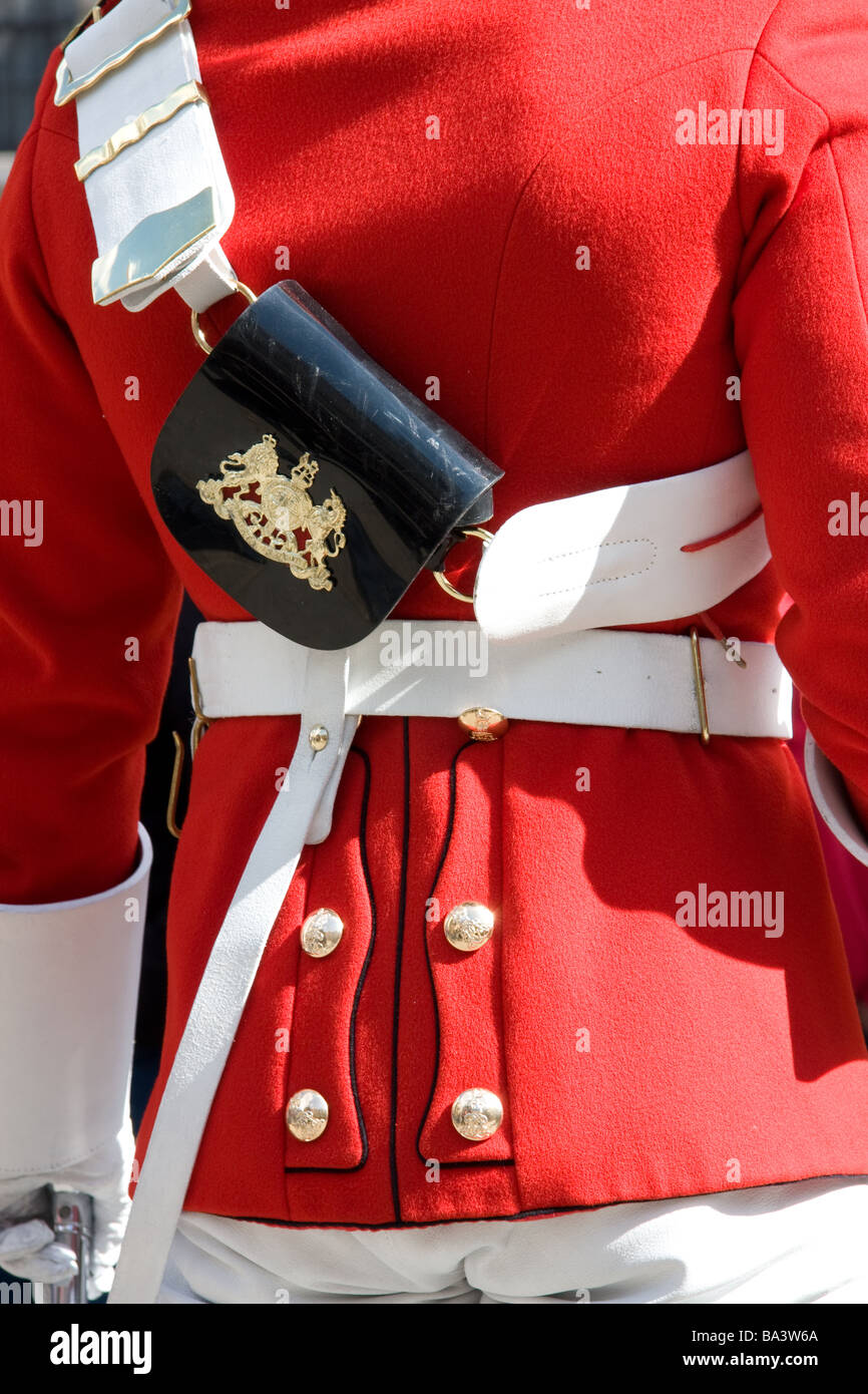 london england uk household cavalry guard back pouch uniform Stock ...