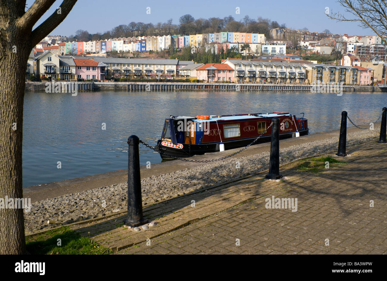 narrow boat on floating harbour bristol england Stock Photo - Alamy