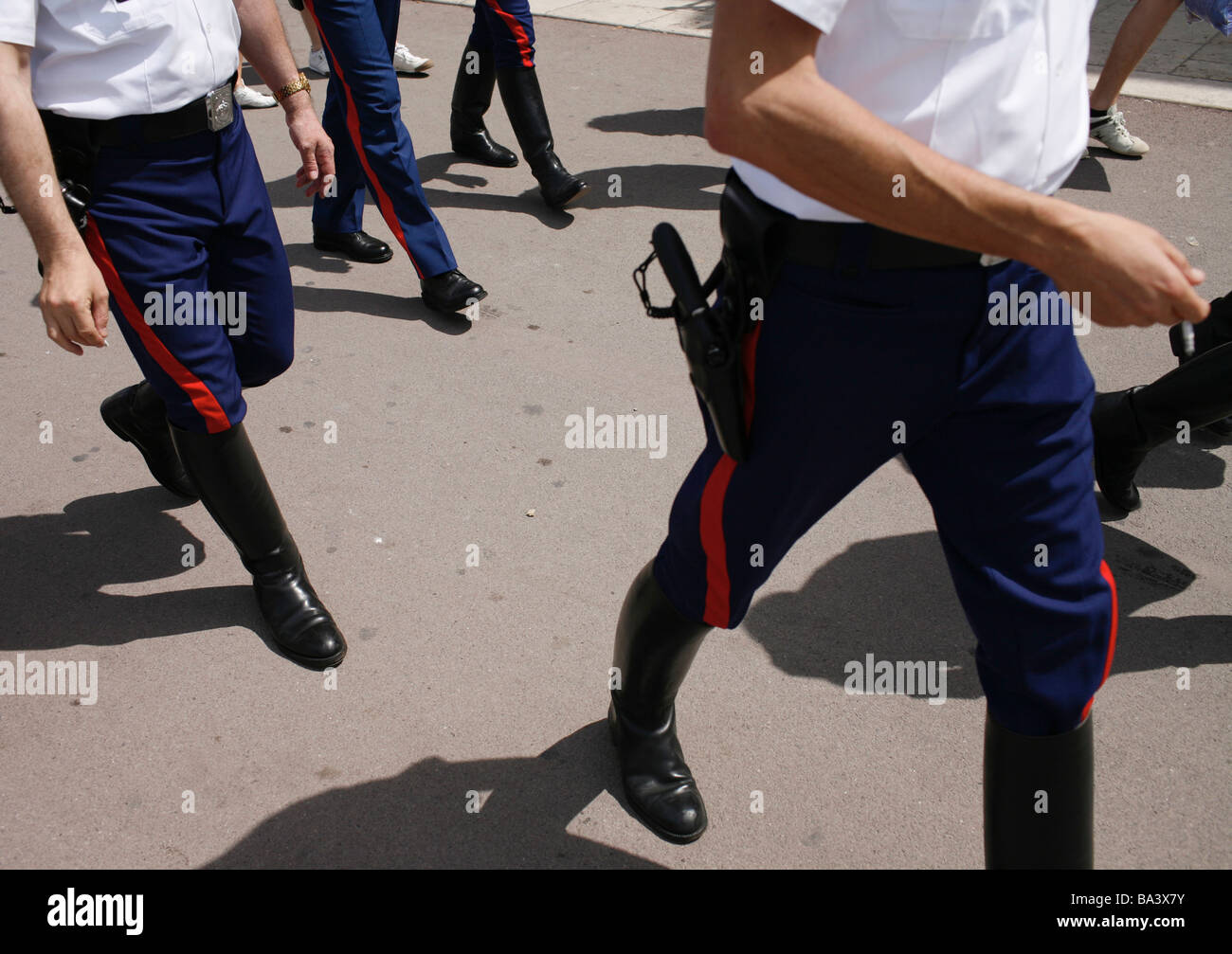 French National Police in Formation in Saint Tropez France Stock Photo ...