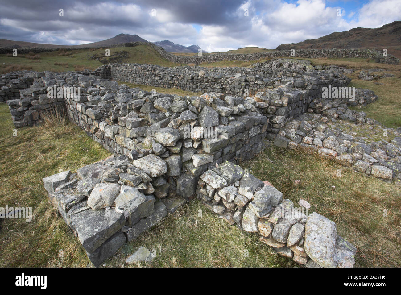 The Hardknott Roman Fort aka Mediobogdum 'The Fort in the middle of the ...