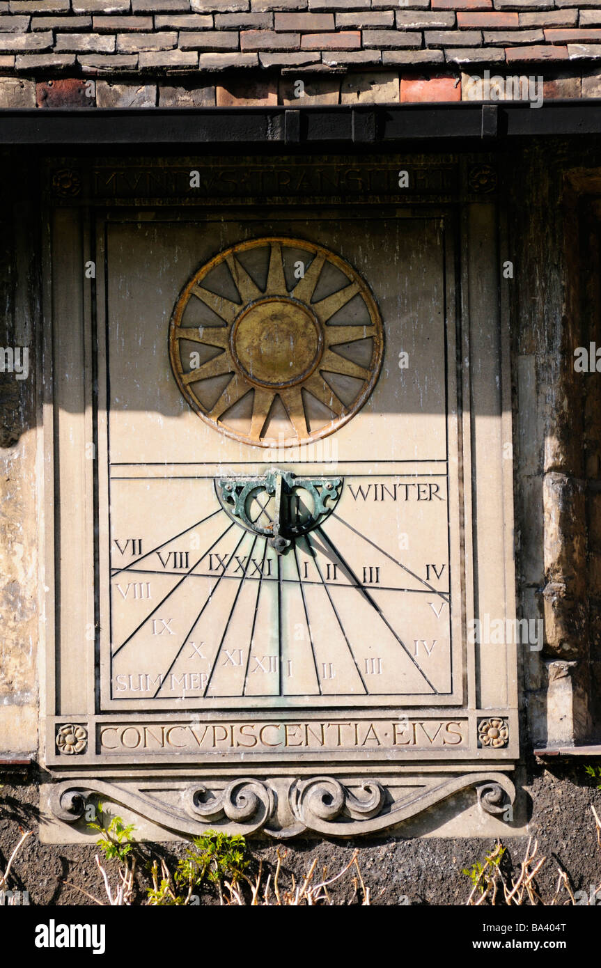 Sundial in the Old Court at Corpus Christi College, Cambridge, England ...