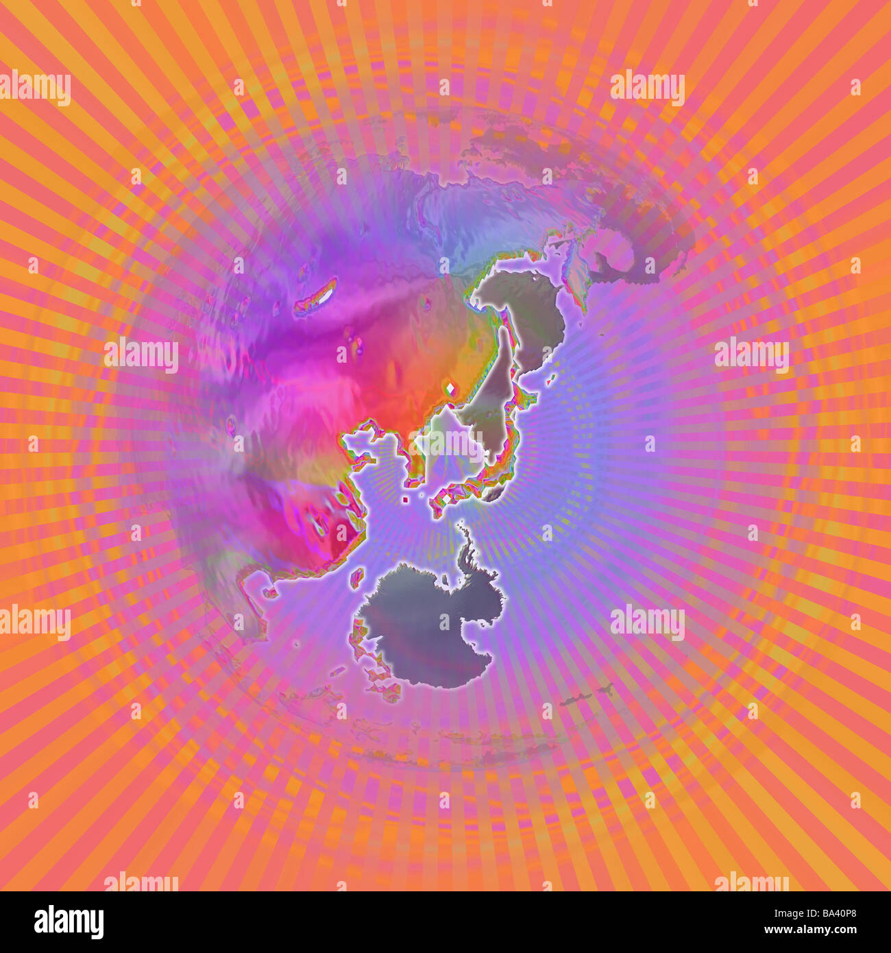 Globe map centered on asia hi-res stock photography and images - Alamy