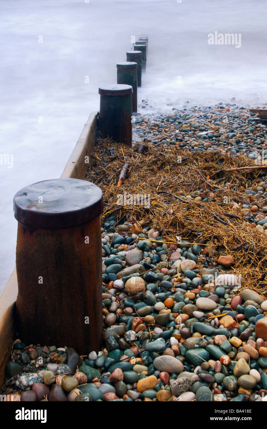 groynes fleetwood beach Stock Photo - Alamy
