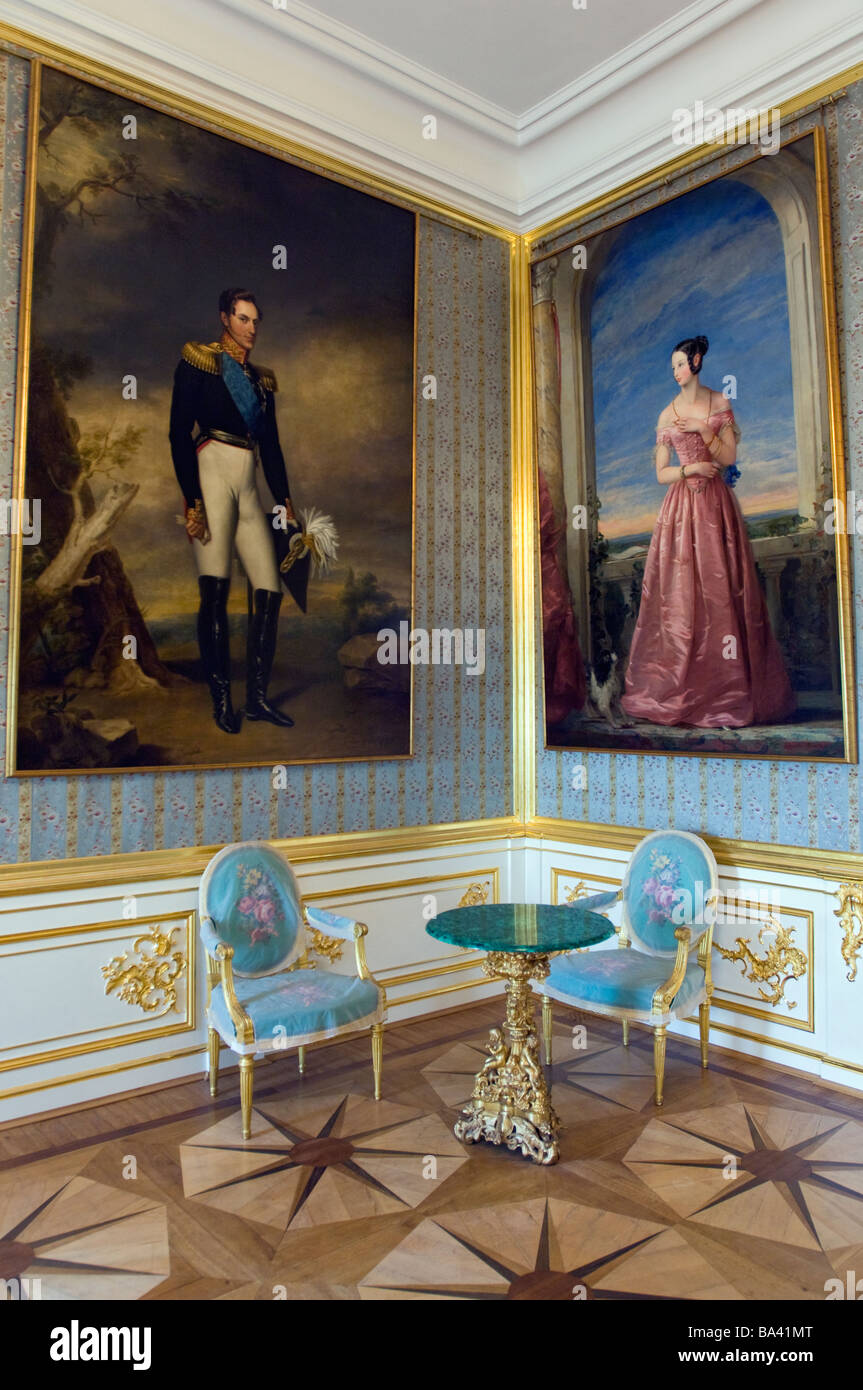 Portraits of Peter and Catherine the Great. Peterhof Palace. Peterhof ...