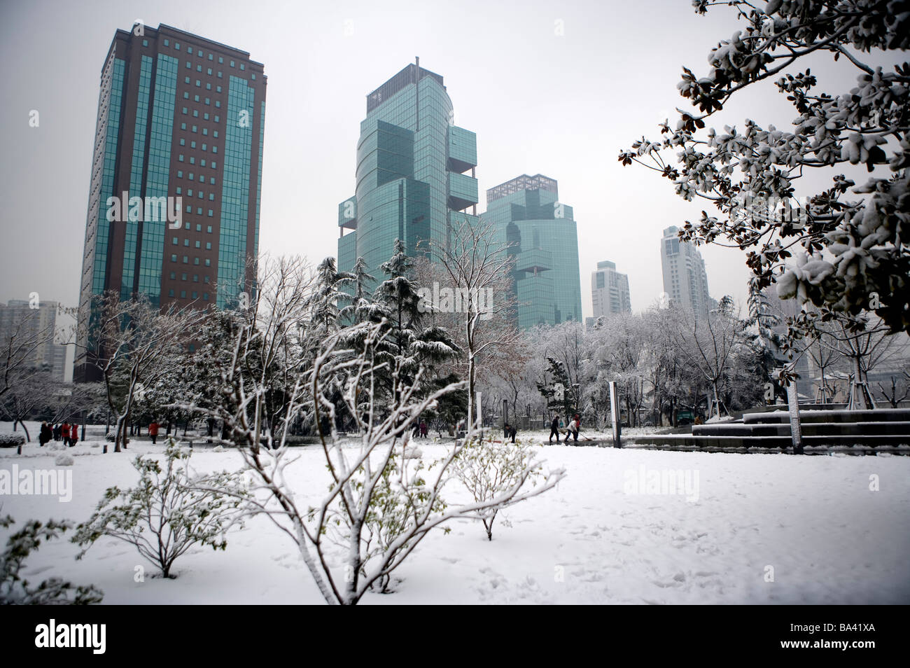 China Shanghai snow view Stock Photo - Alamy