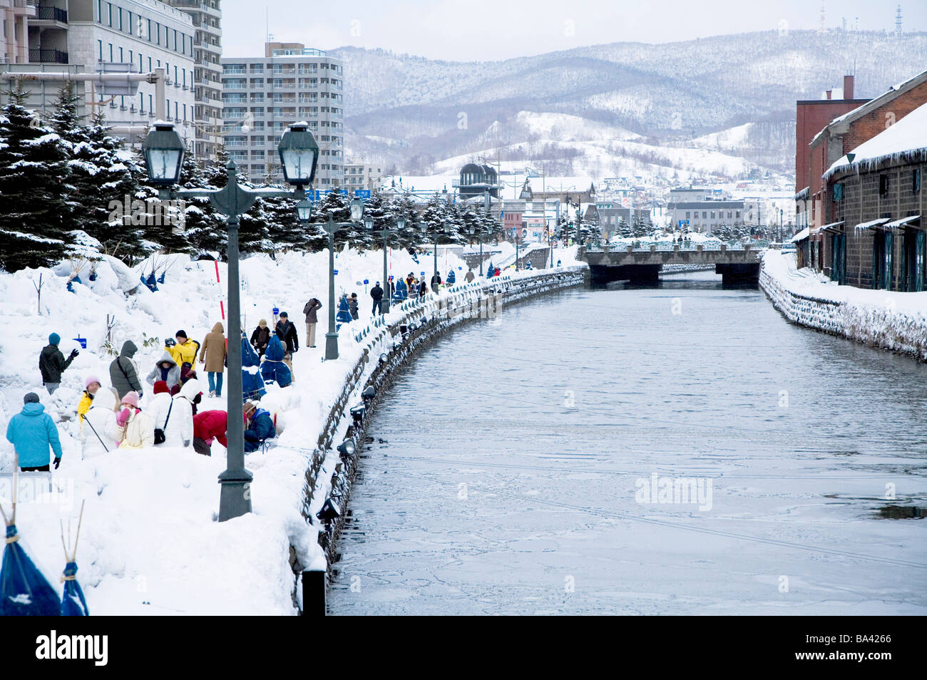 Otaru Canal in winter Otaru city Hokkaido Japan Stock Photo - Alamy