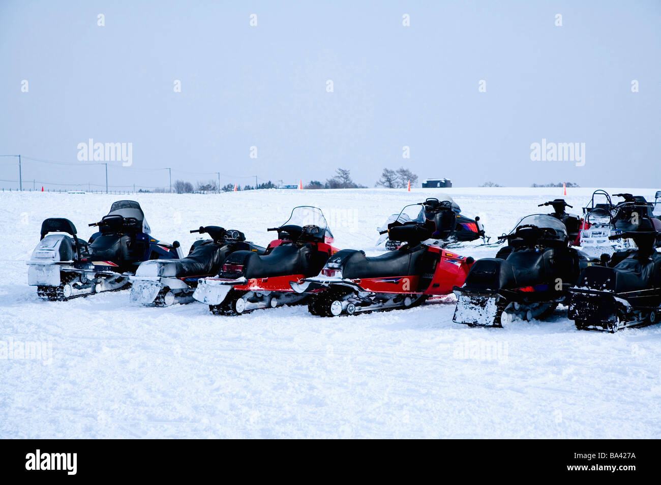 Group of snowmobiles hi-res stock photography and images - Alamy