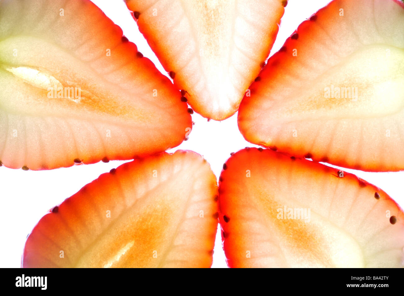 Strawberries cross section Stock Photo - Alamy