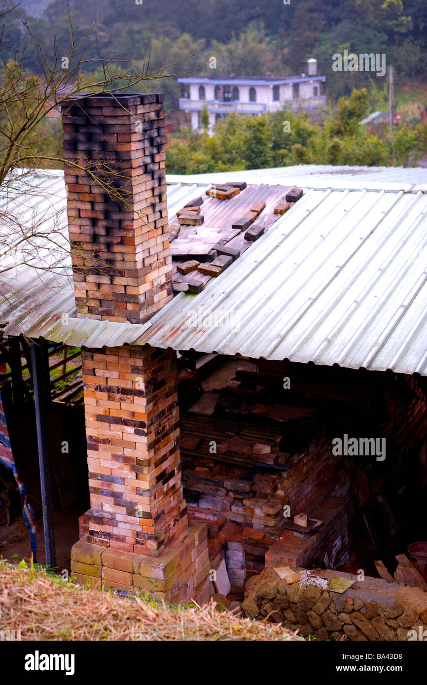 Ceramic kiln chimney close up Stock Photo - Alamy