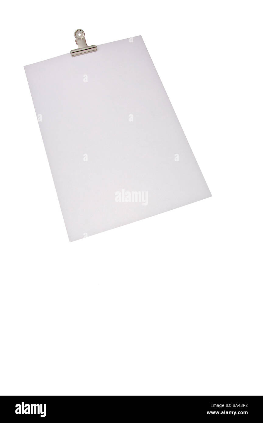 Paper with clip Stock Photo - Alamy