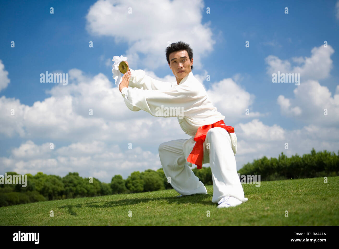 Young man posing in a martial arts position Stock Photo - Alamy
