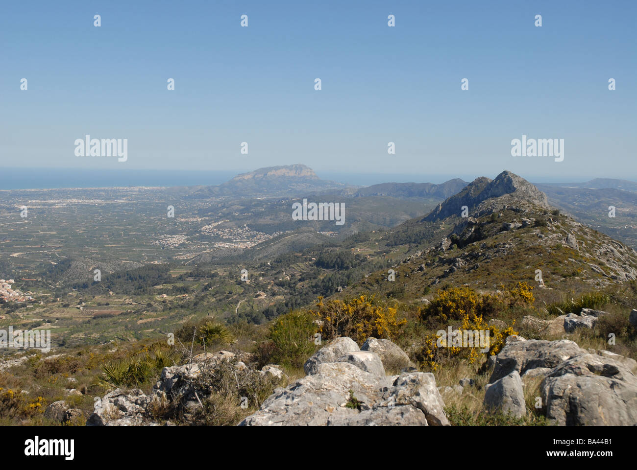 view to Cavall Verd, Montgo and coast,Penya Roig, near Benimaurell ...