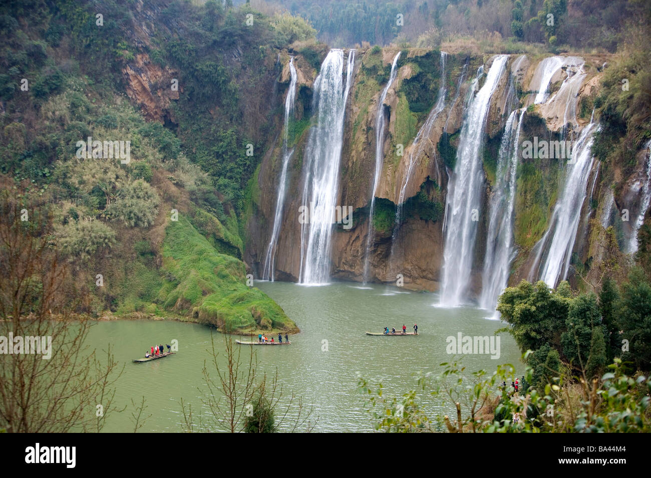 China Yunnan Province Luoping County Nine dragon Waterfall Stock Photo ...