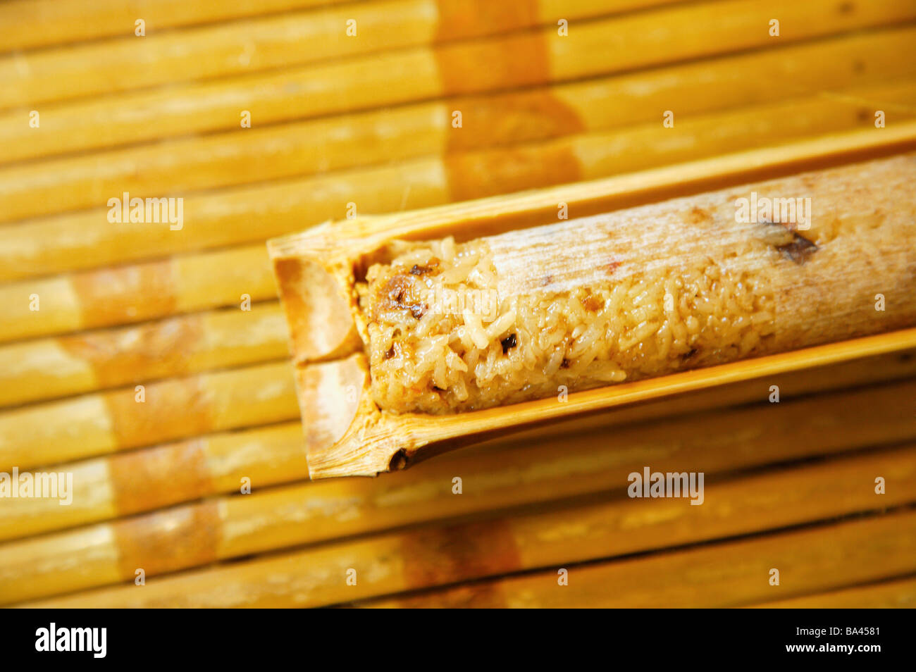 Rice In Bamboo Tube Stock Photo - Alamy