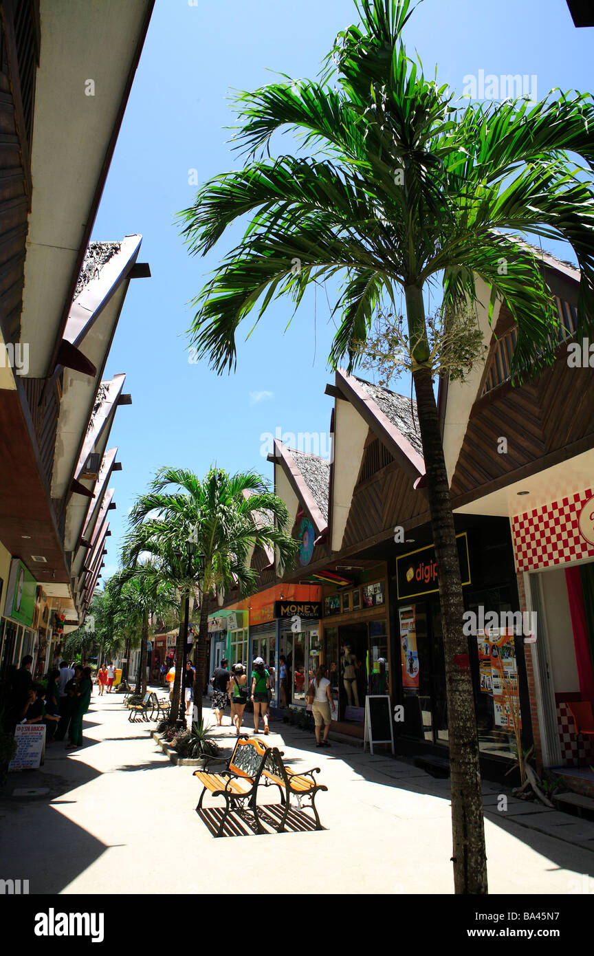 Walking street in Boracay island Stock Photo - Alamy