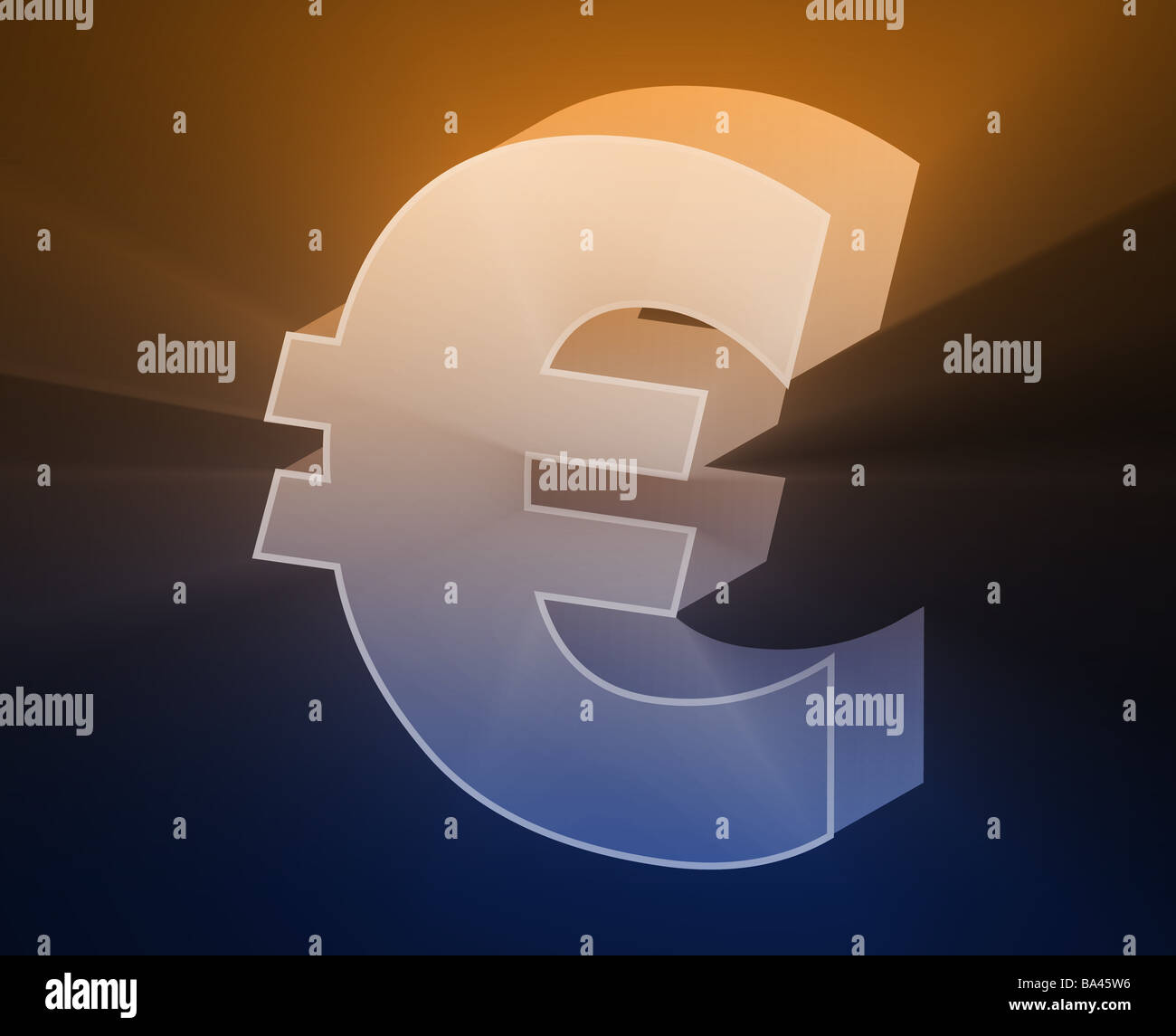 Euro currency symbol illustration glowing light effect Stock Photo - Alamy