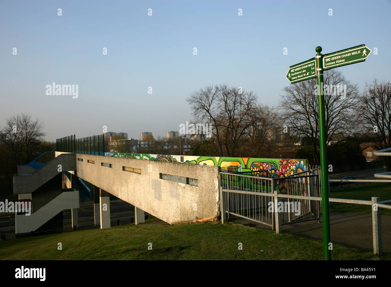The Green Chain Walk in southeast London at Lesnes Abbey in Abbeywood ...