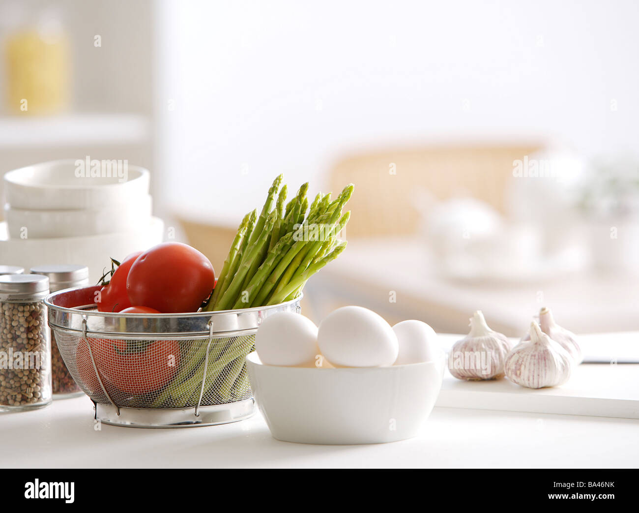 Food on dining table Stock Photo - Alamy