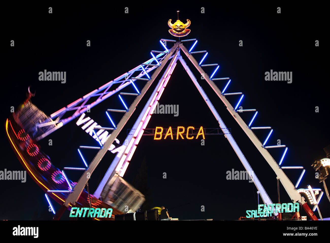 Funfair attraction, Spain Stock Photo - Alamy