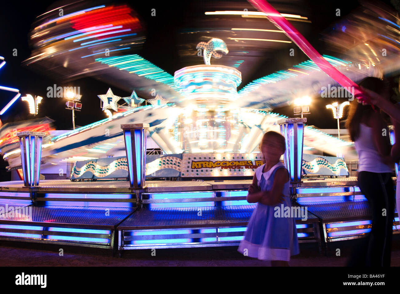 Funfair attraction, Spain Stock Photo - Alamy