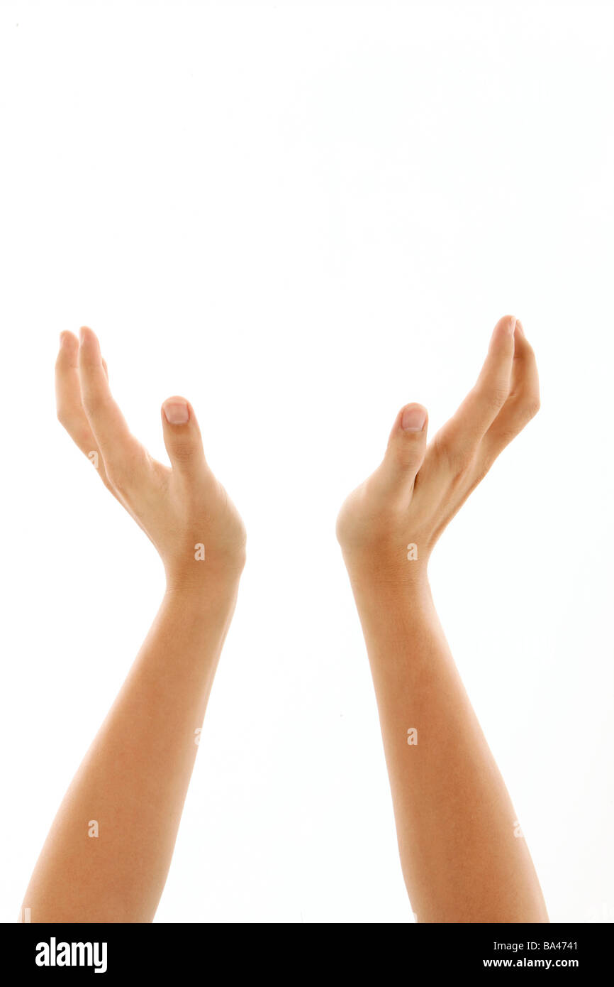 Close up side view cupped hands hi-res stock photography and images - Alamy