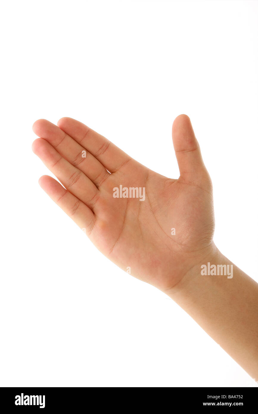 Hand gesture of introducing Stock Photo - Alamy
