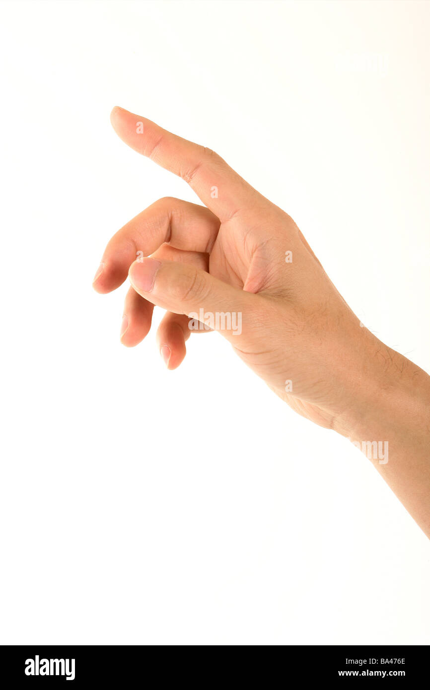 Man pointing close up of hand Stock Photo - Alamy