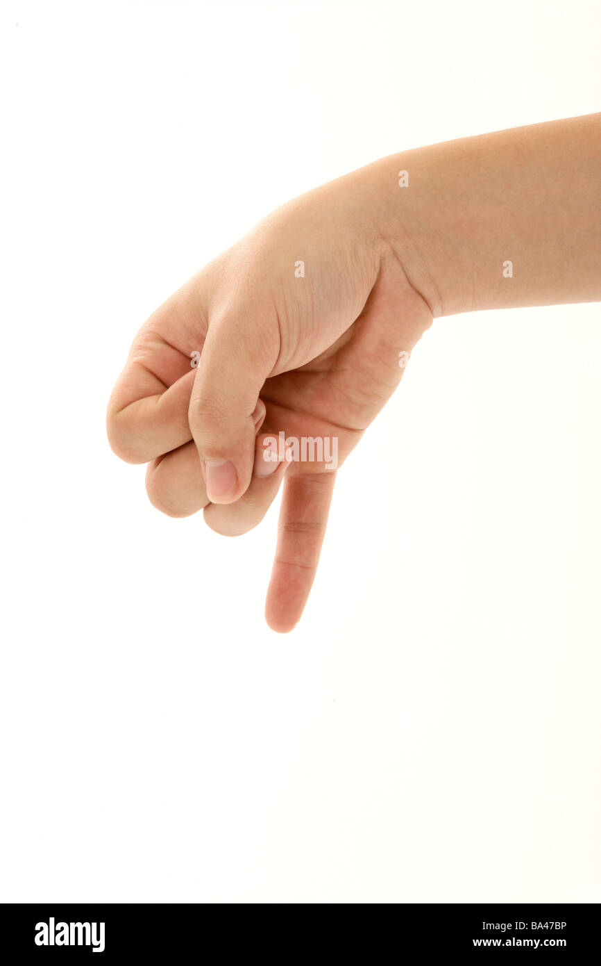 Man s hand posing Loser sign Stock Photo - Alamy