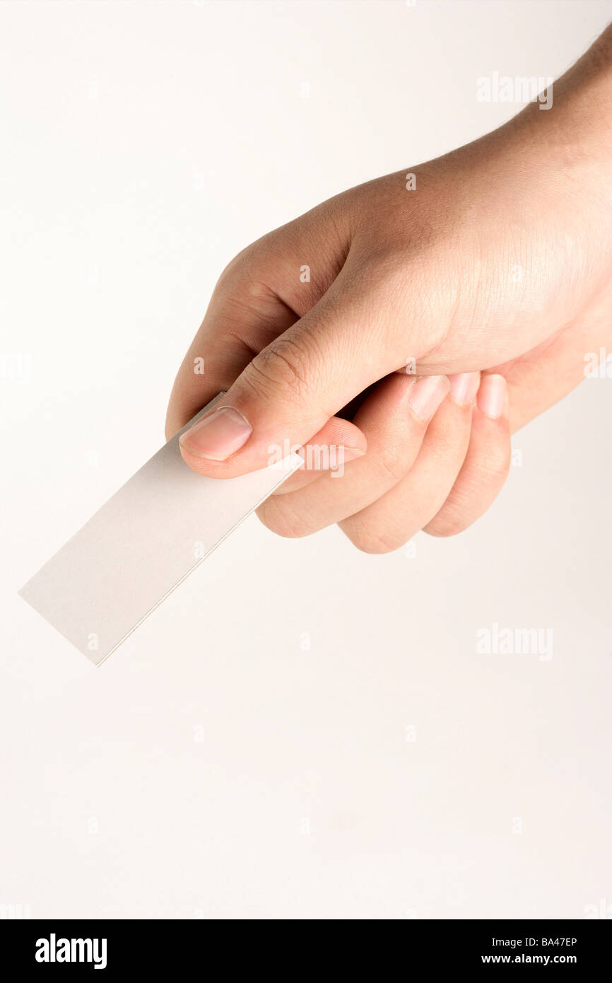 Man giving out something close up of hand Stock Photo - Alamy