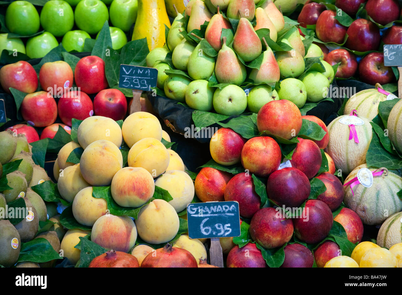 Fruit Boqueria market town of Barcelona autonomous commnunity of ...