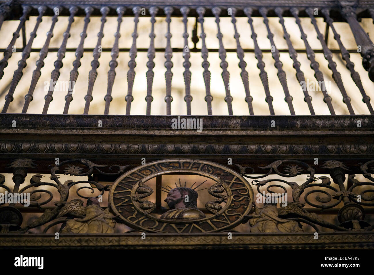 Iron railing Cathedral of Seville autonomous community of Andalusia ...