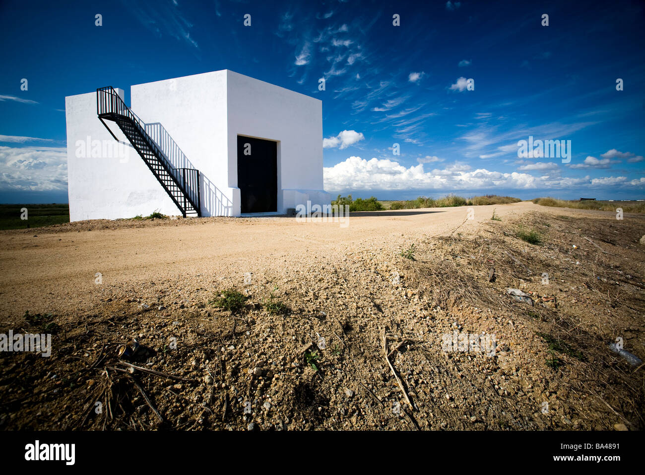 Cube shaped country house Doñana marshland area town of Isla Mayor ...