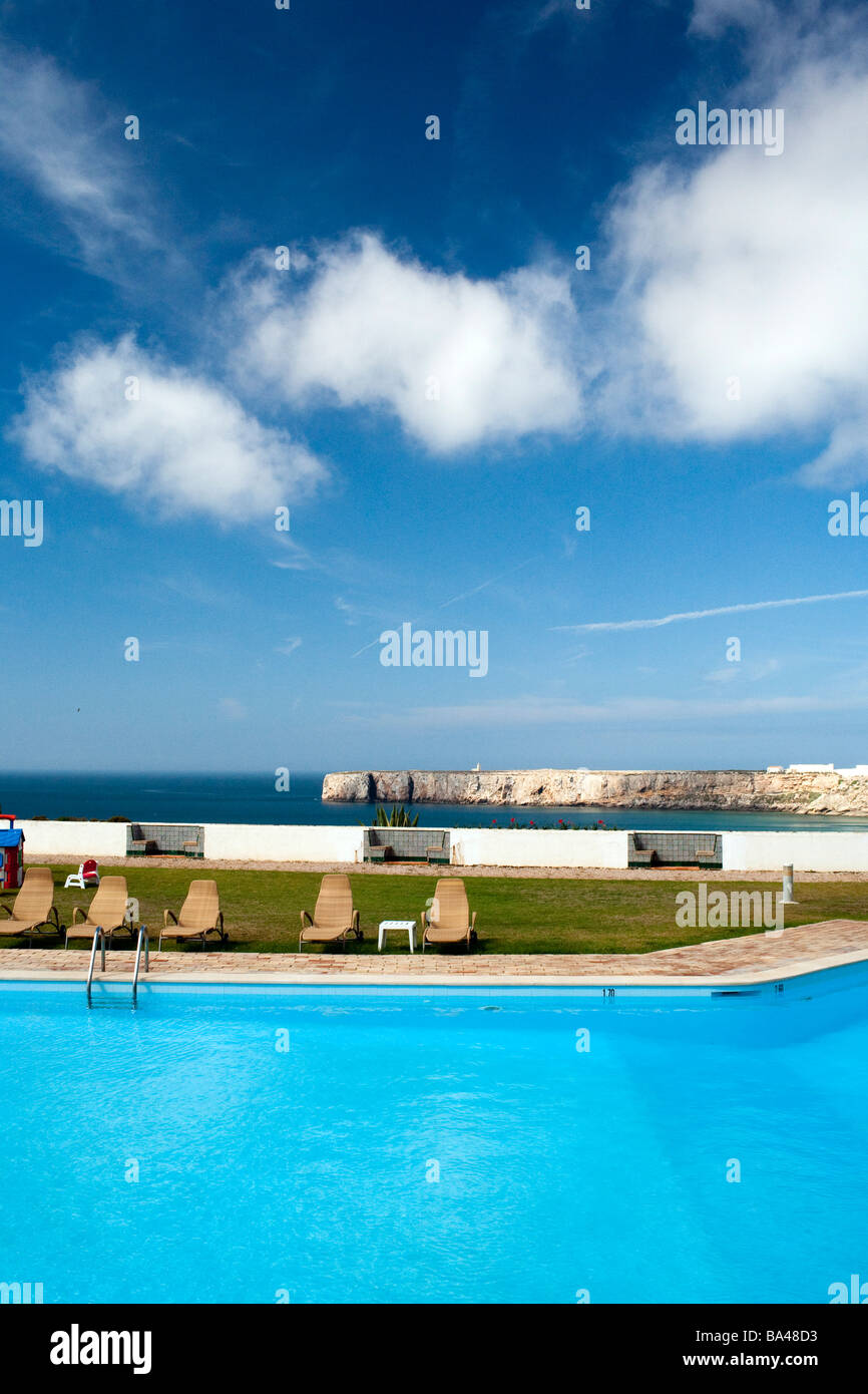 Swimming pool of Pousada Infante de Sagres Hotel with Sagres point on ...