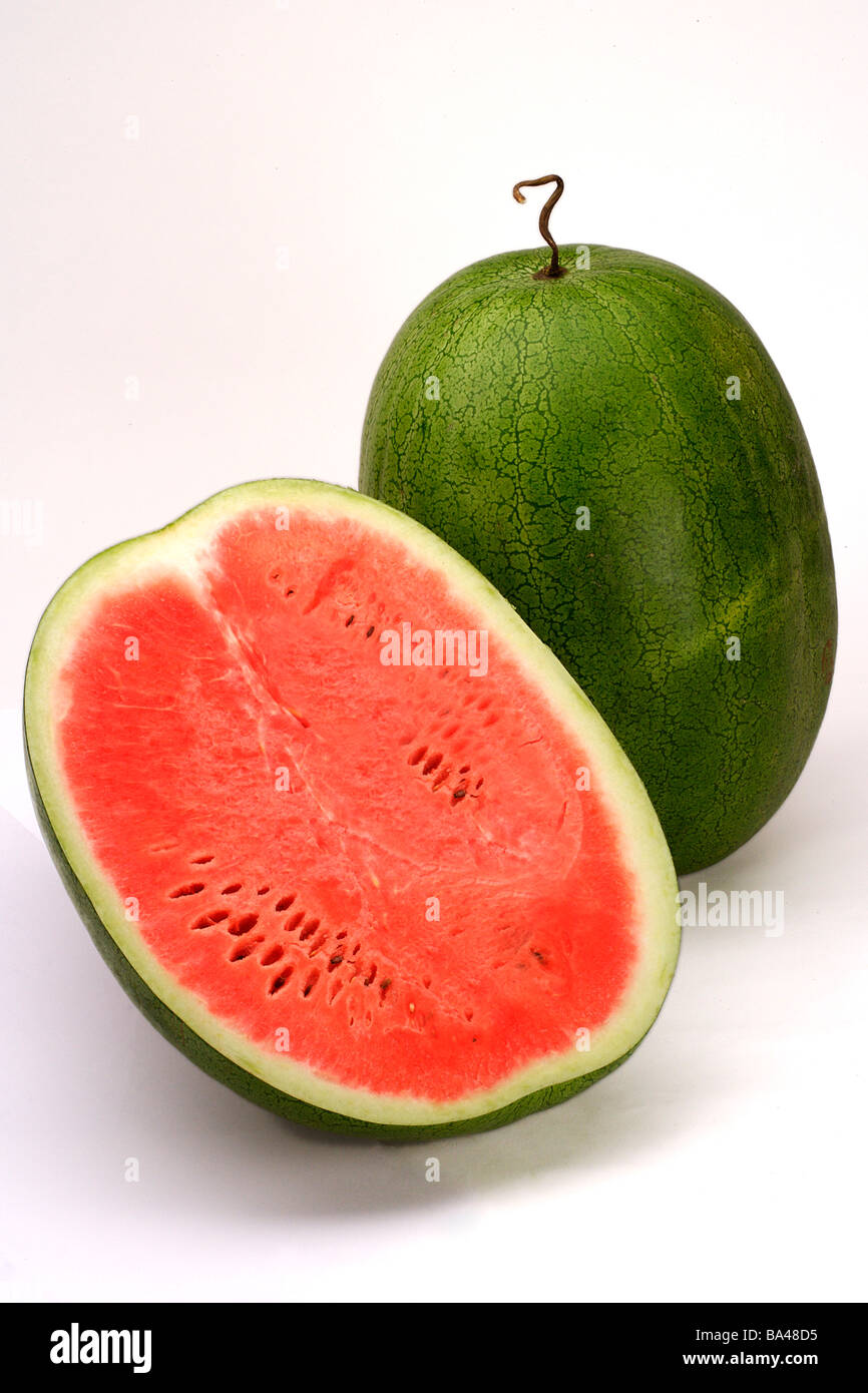 Watermelon white background two objects hi-res stock photography and ...