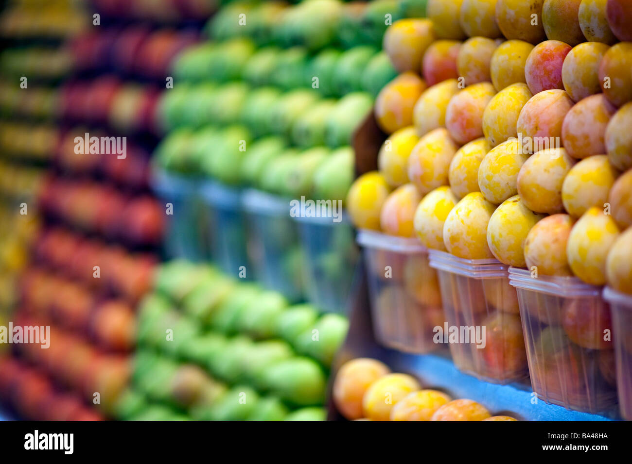 Fruits Boqueria market town of Barcelona autonomous commnunity of ...