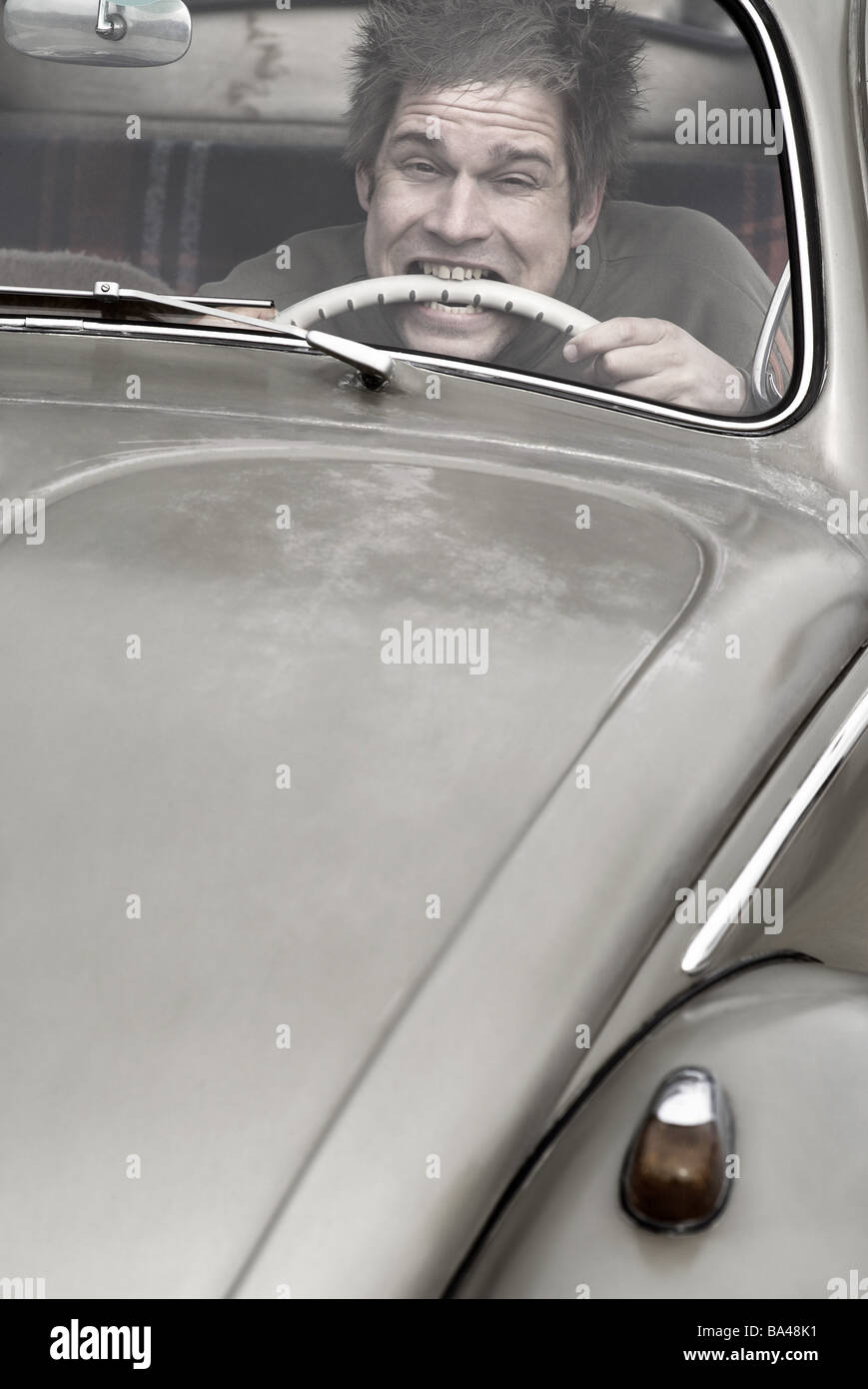 Man car disk head hand steering wheel fury detail disk bites ...