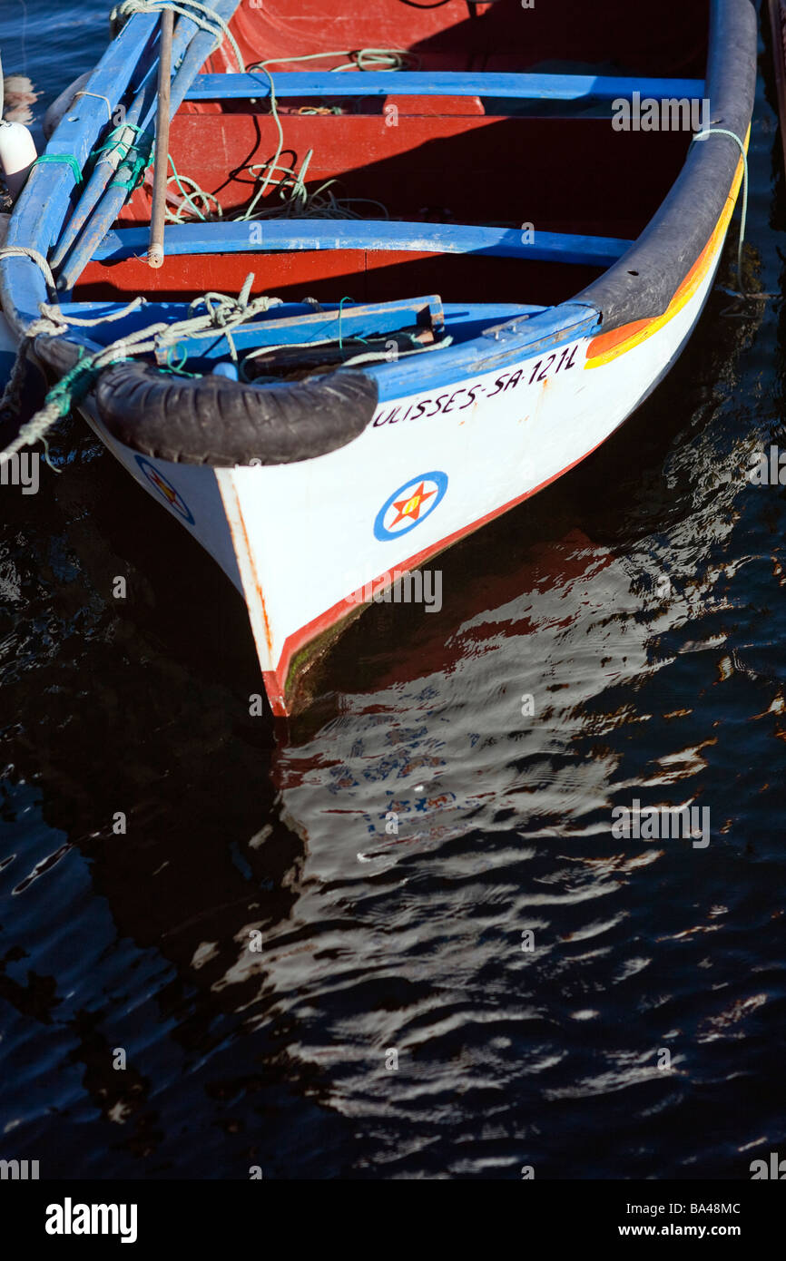 Moored boat, Sagres, Portugal Stock Photo - Alamy
