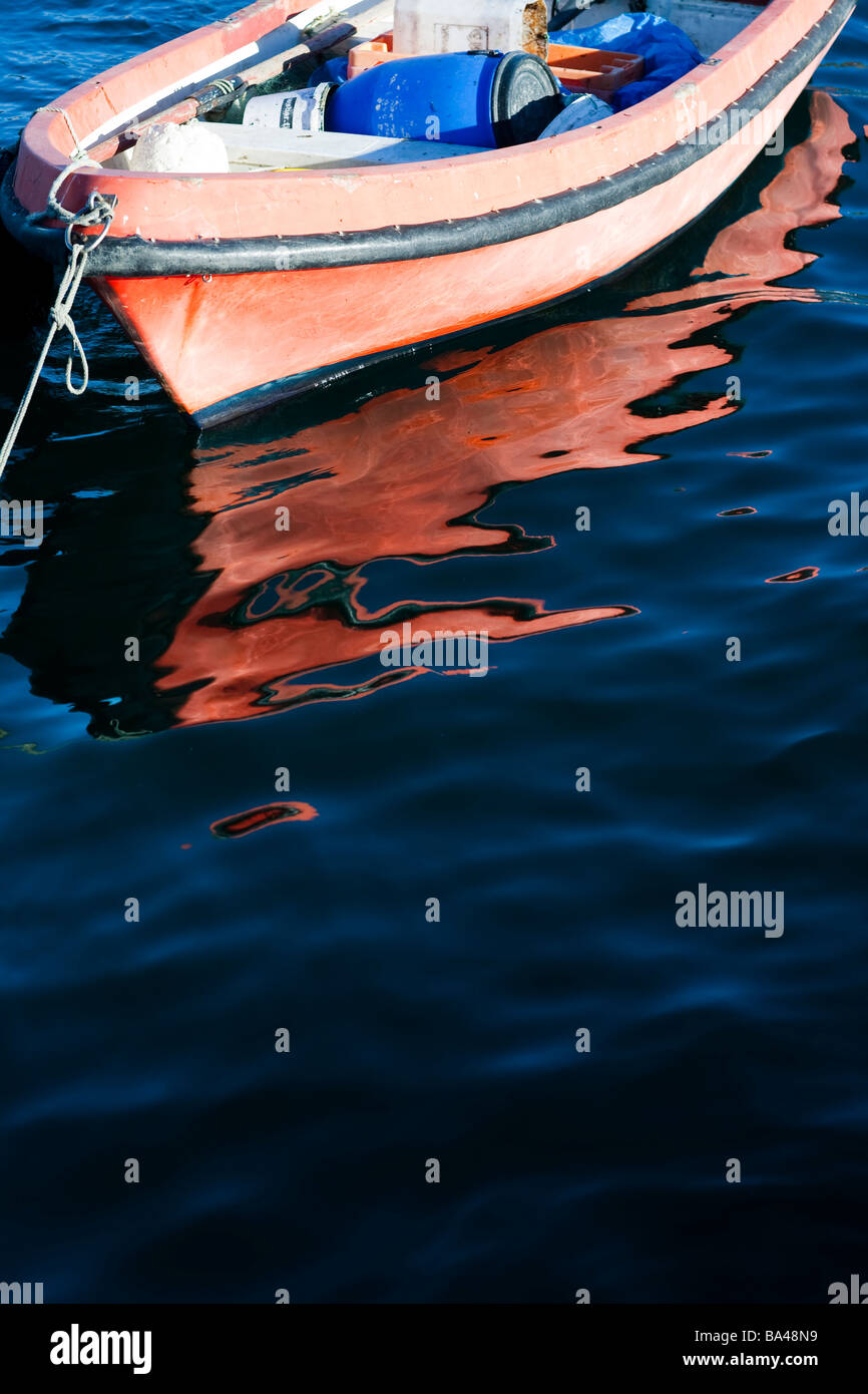 Moored boat, Sagres, Portugal Stock Photo - Alamy