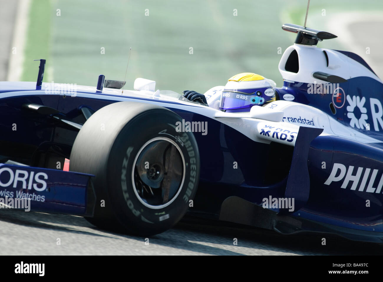 Nico Rosberg in the Williams FW31 race car during Formula One testing ...