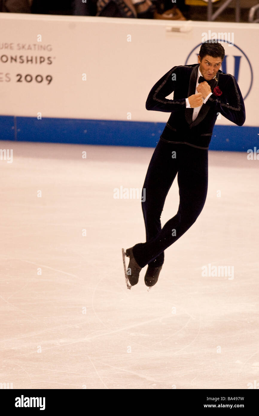 Evan Lysacek USA competing in the Men Free at the 2009 World Figure ...