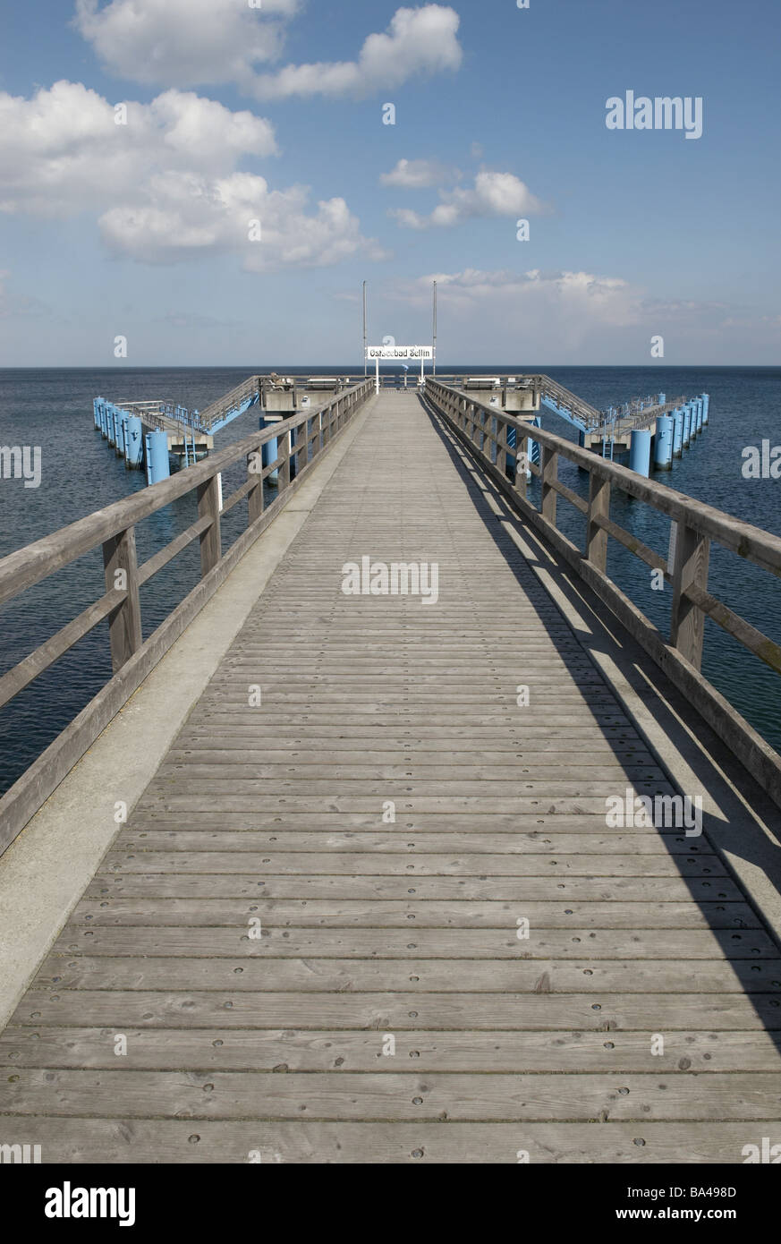 Sea-bridge sea post-construction sign stroke masts heavens clouds ...