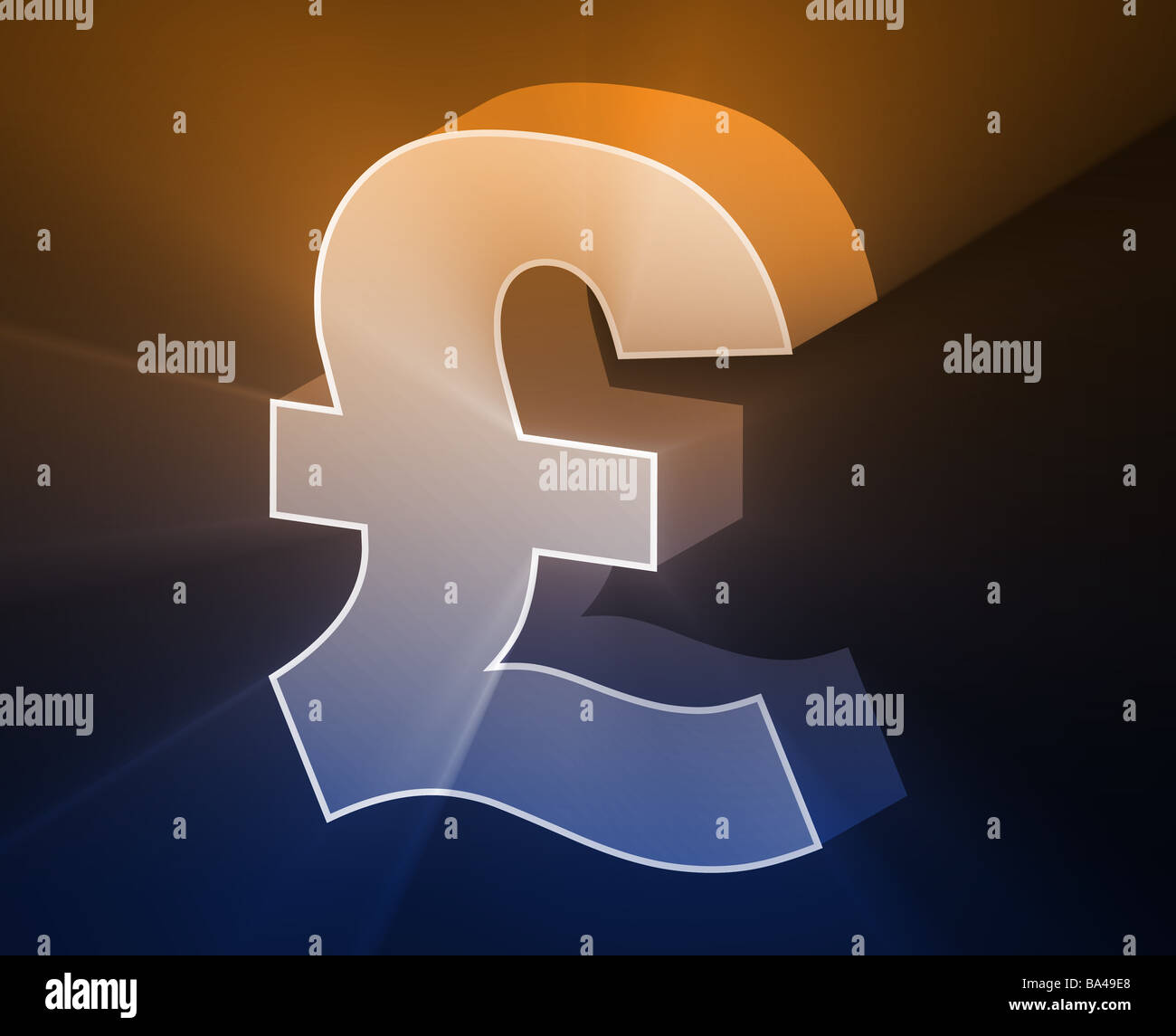 Pounds currency symbol illustration glowing light effect Stock Photo ...