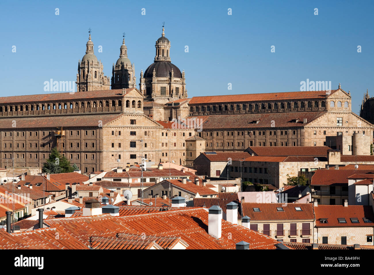 Salamaca cityscape with the huge buildings of the Pontifical University ...