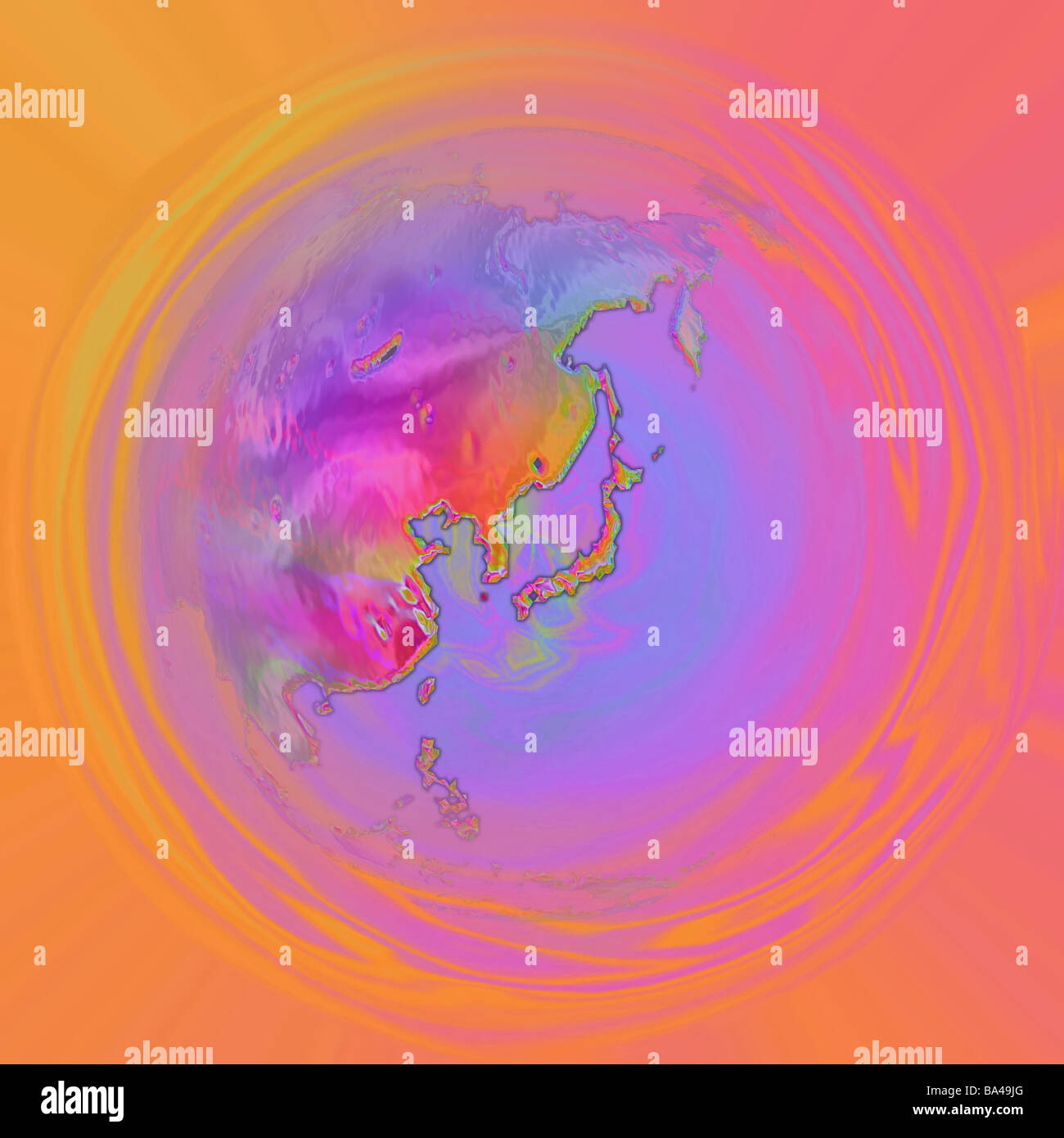 Globe map centered on asia hi-res stock photography and images - Alamy