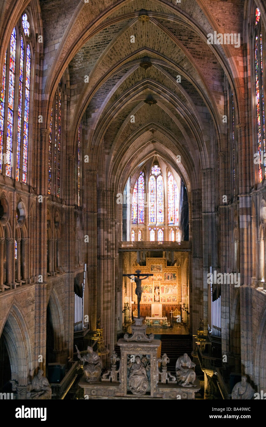 Interior of the Gothic Cathedral town of Leon autonomous community of ...