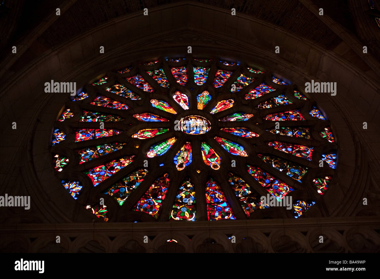 Stained glass Gothic window, Cathedral of Leon, Spain Stock Photo - Alamy