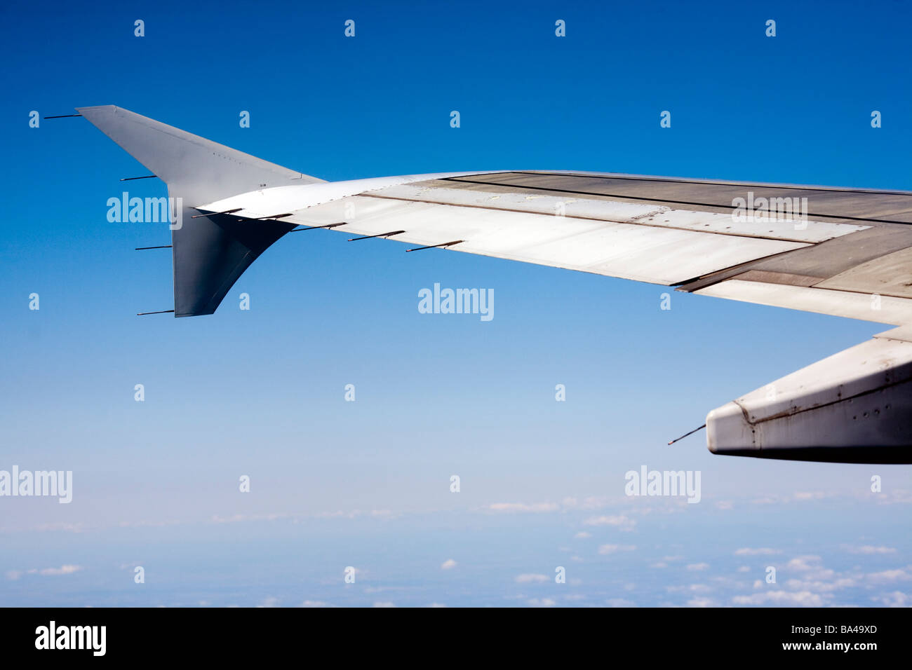 The wing of an Airbus plane flying over Spain Stock Photo - Alamy