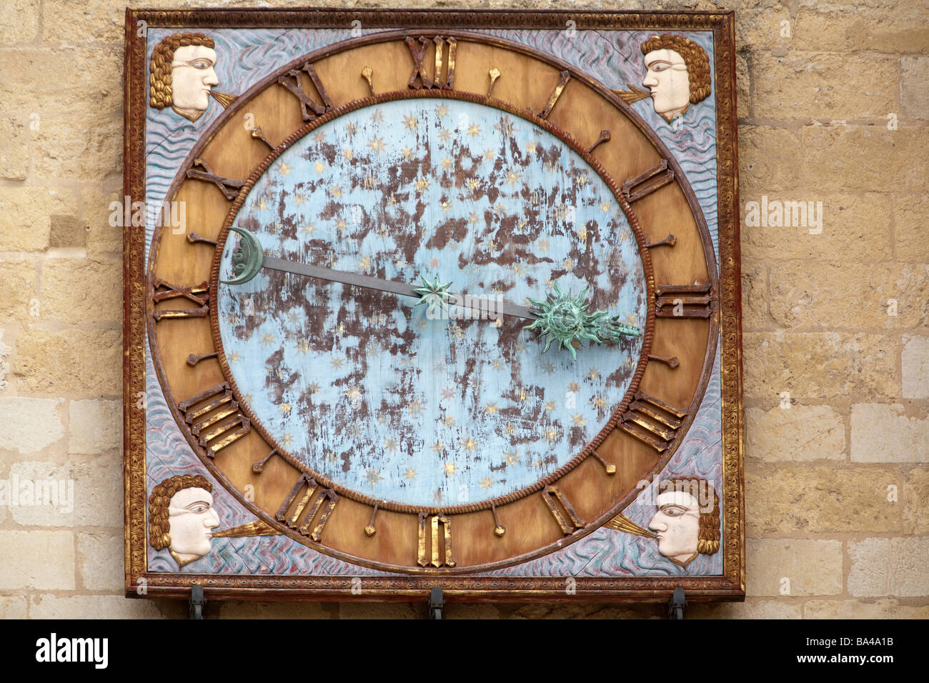 Cathedral clock town of Leon autonomous community of Castilla y Leon ...