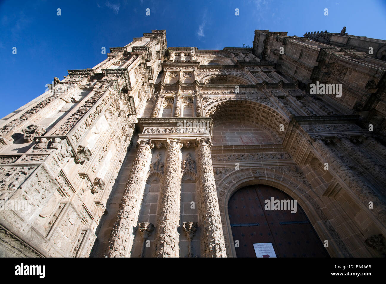 Plateresque facade of the New Cathedral town of Plasencia province of ...